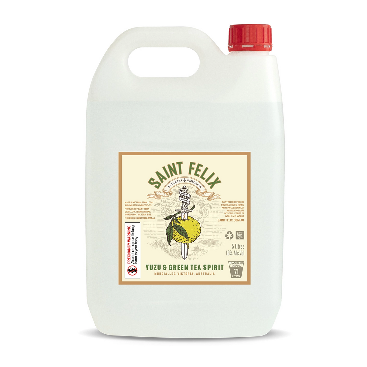 Yuzu & Green Tea Spirit | 5 Liters – Saint Felix Distillery
