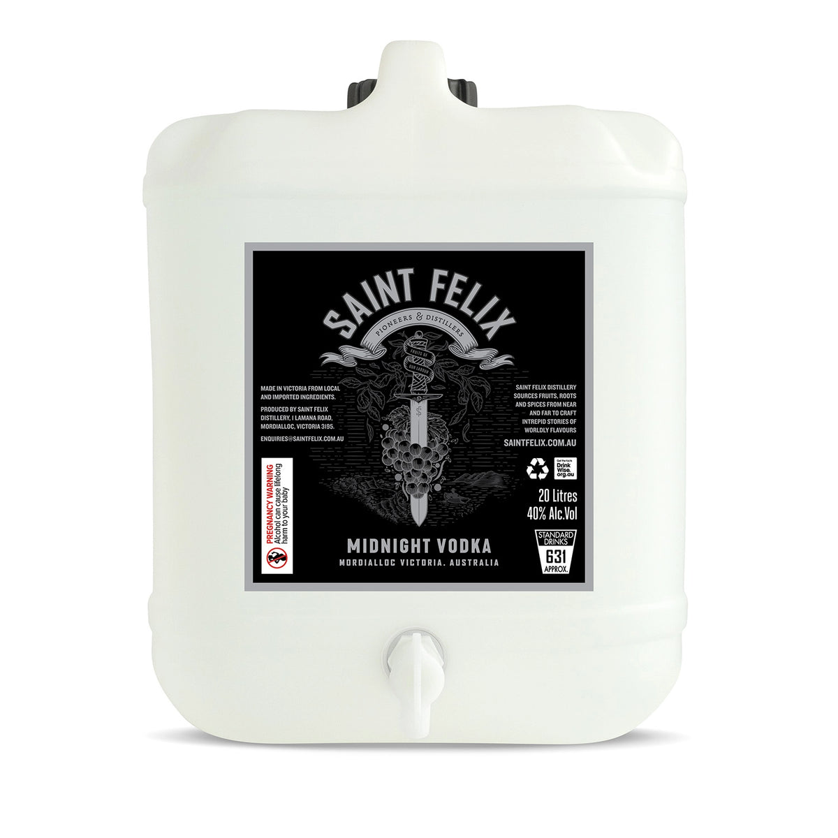 Midnight Vodka | 20 Liters – Saint Felix Distillery
